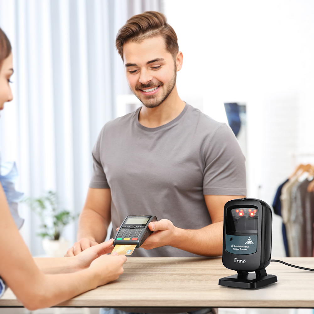 Lector Código De Barras Desktop 2D USB Barras y QR Eyoyo EY-2200 ...