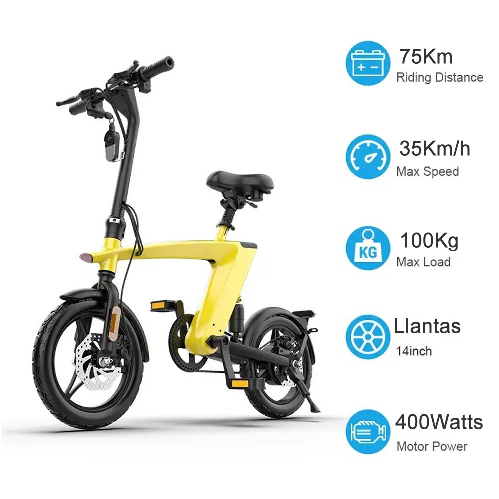 Bicicleta Eléctrica G-Bike H1 Max Plegable 400W Vel25-35km/h Dis75Km ...