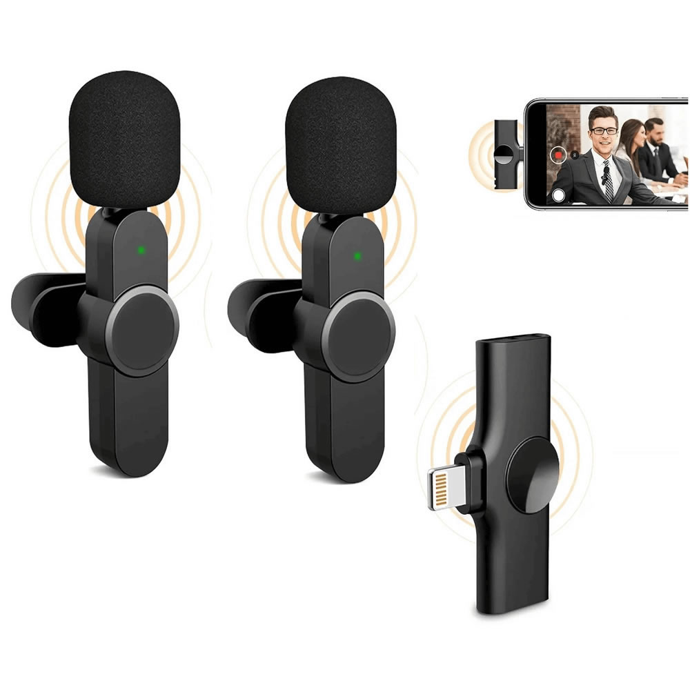 Microfono Inalambrico 2 personas para Celular iPhone Lightning K11 Dual ...