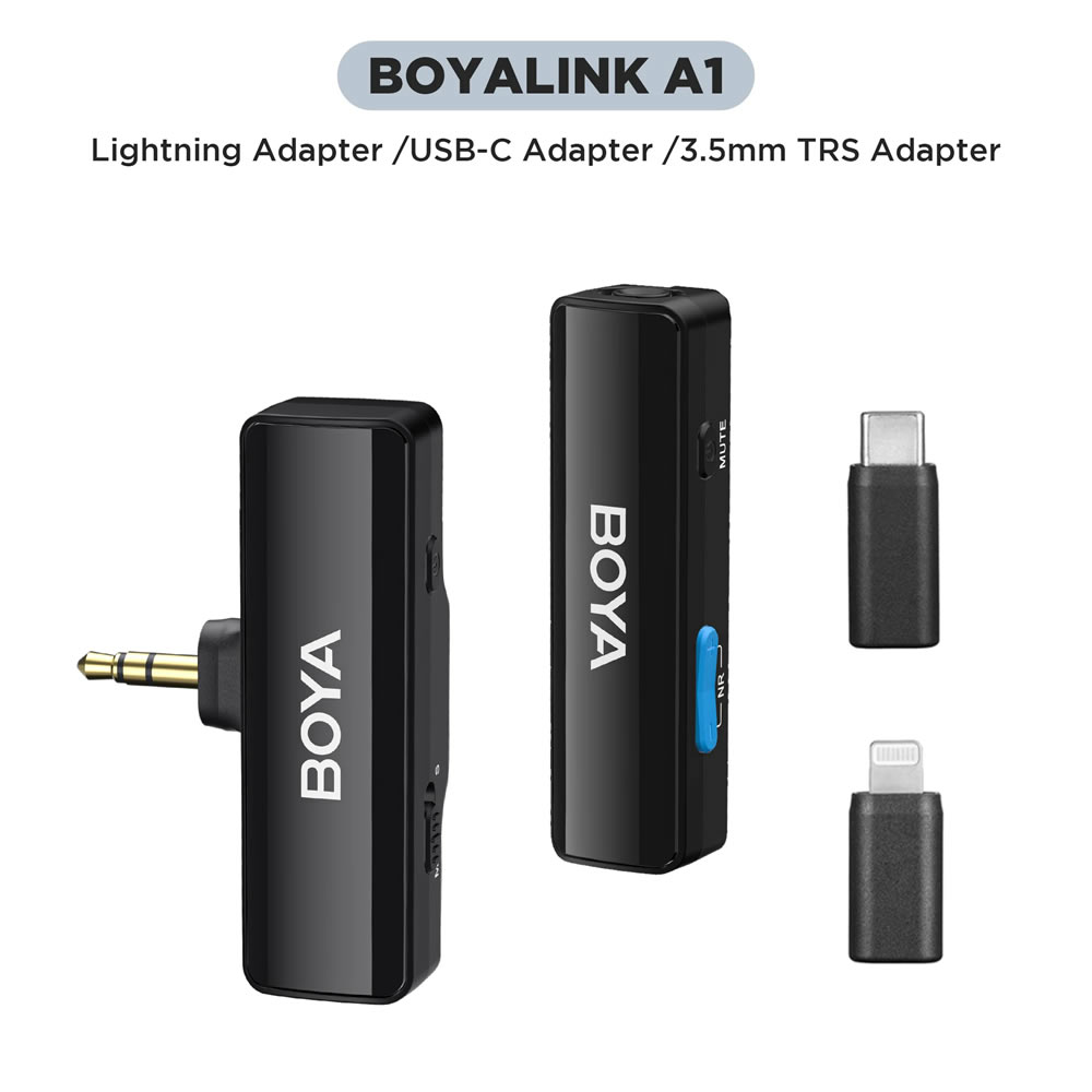 Microfono Boya BoyaLink A1 USB-C + Lightining + 3.5mm TRS NC - GADGETSTORE.EC
