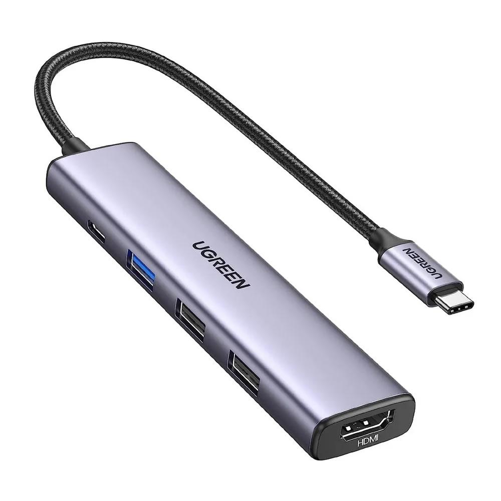 Adaptador HUB USB-C a HDMI 4K + USB-A x3 + USB-C PD / Ugreen 5-1 - GADGETSTORE.EC