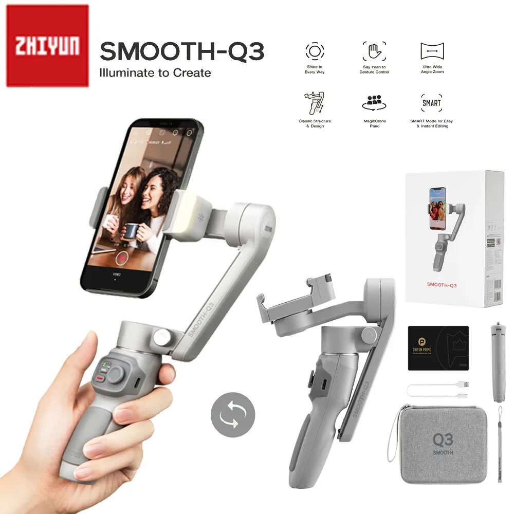 Estabilizador para Teléfono Celular Zhiyun Smooth Q3 Combo + Tripode - GADGETSTORE.EC