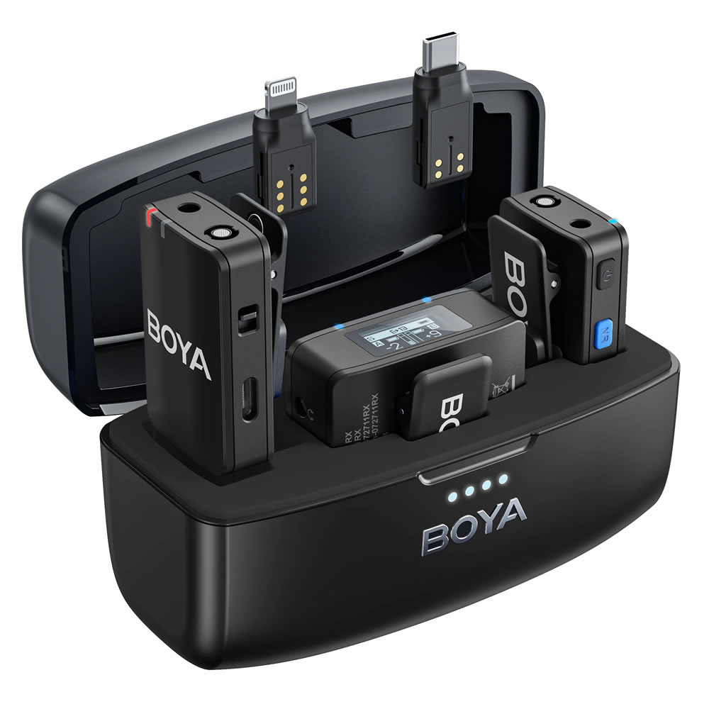 Microfonos dobles Boya BoyaMic USB-C + Lightining + 3.5mm TRS NC - GADGETSTORE.EC