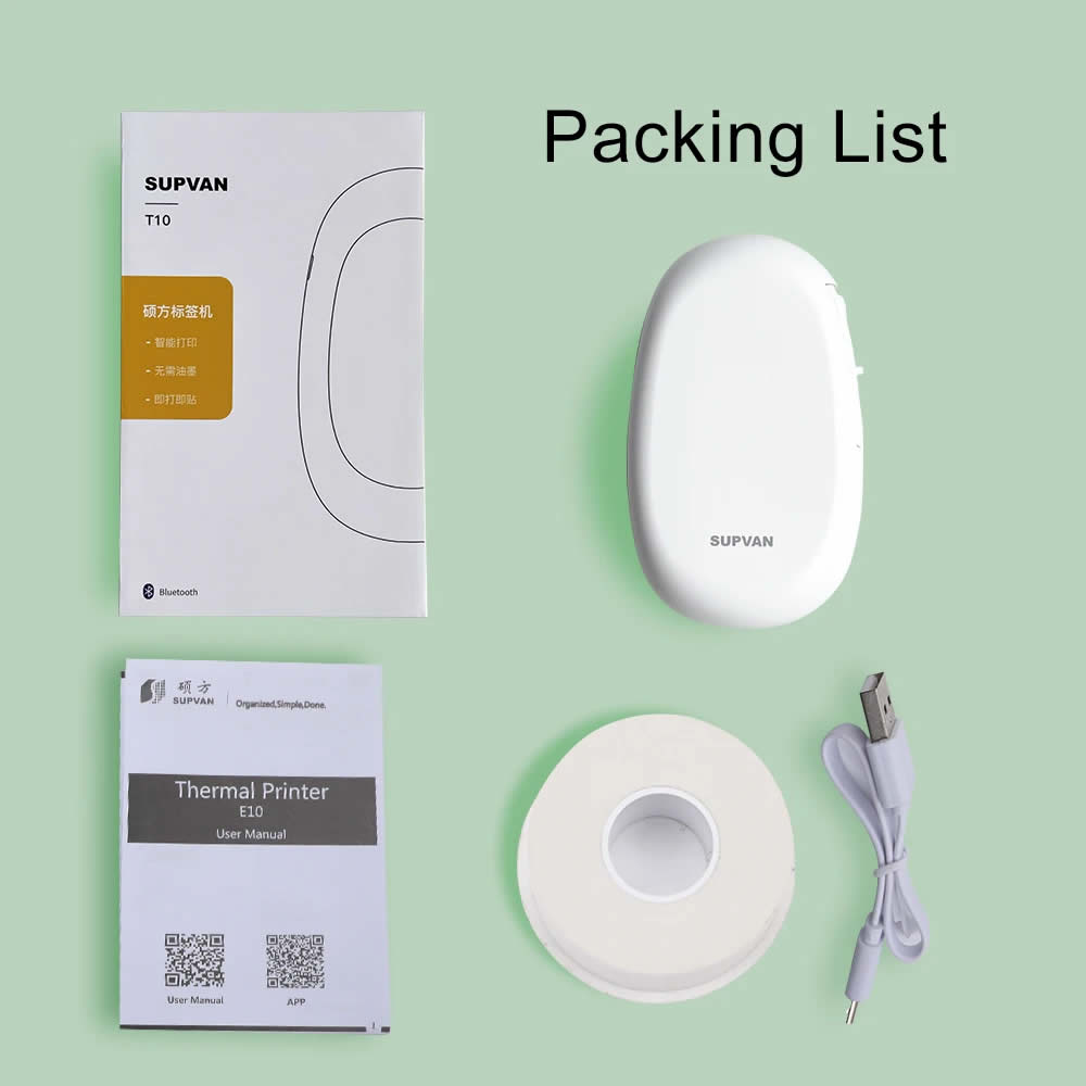 Impresora Térmica de Etiquetas Adhesivas Portable Bluetooth SUPVAN E10 - GADGETSTORE.EC