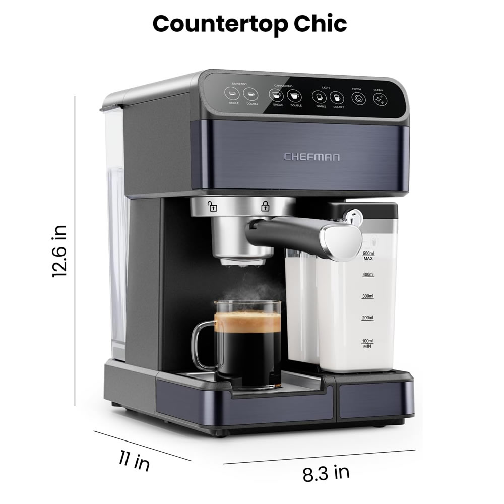 Máquina Automática de Espresso Cappuccino y Lattes Chefman Barista Pro ...